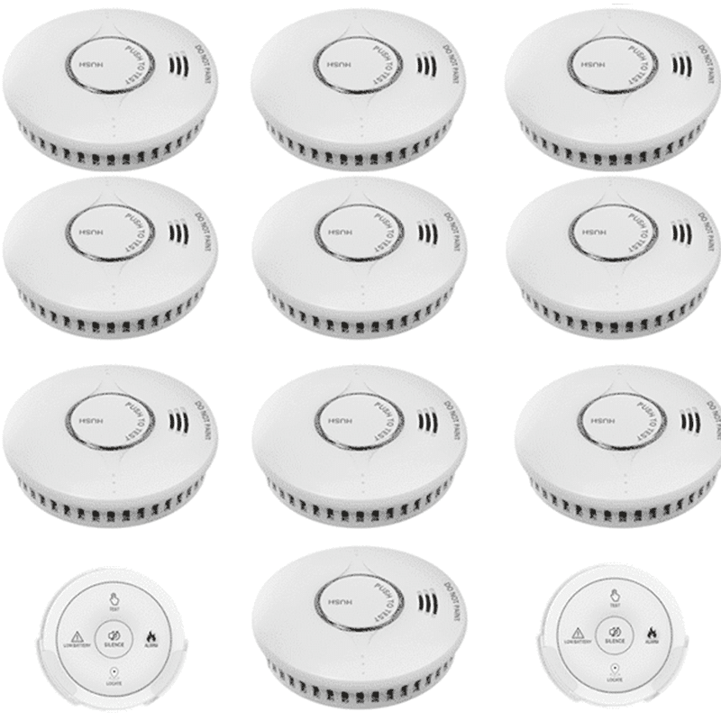 10x Wireless Interconnected Smoke Alarms Pack With 2x Remote ...