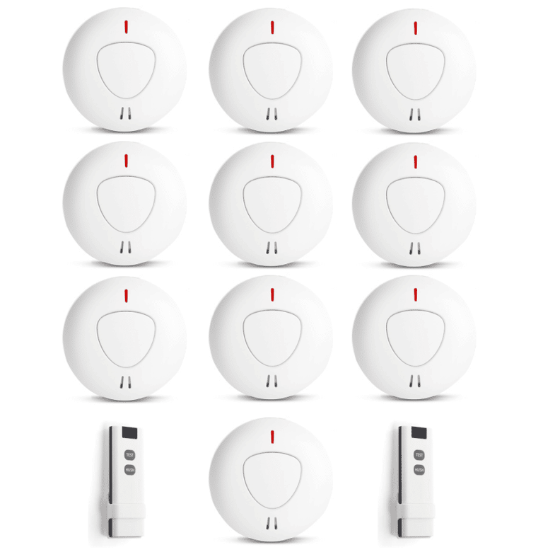 7x Wireless Interconnected Smoke Alarms Pack With Free Remote ...