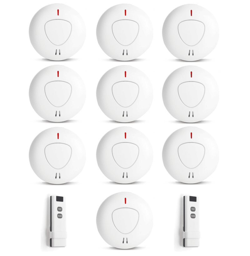 7x Wireless Interconnected Smoke Alarms Pack With Free Remote ...